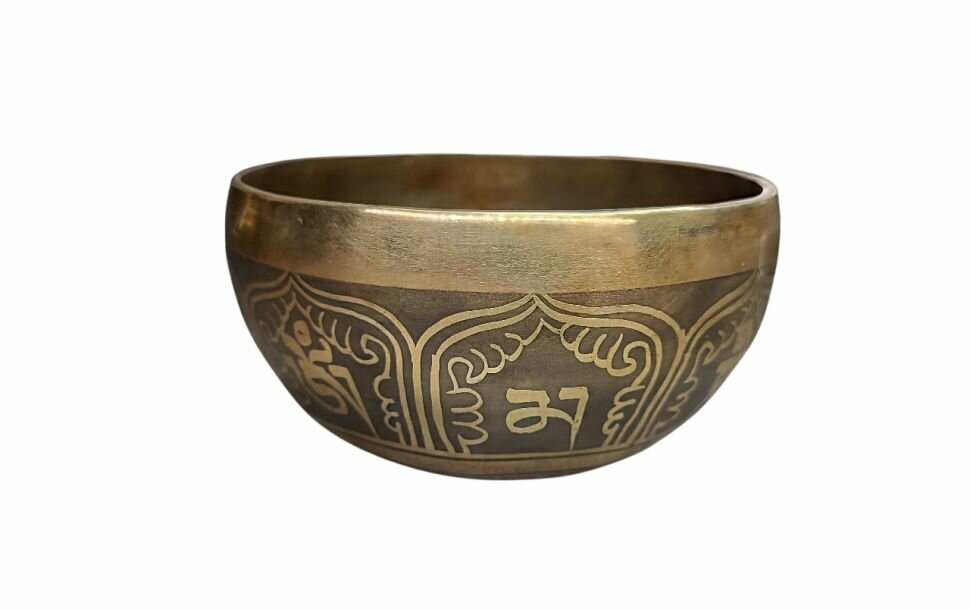 Кованая поющая чаша Etching Carving ( 13,3 см, нота: Соль #, 415 Гц )