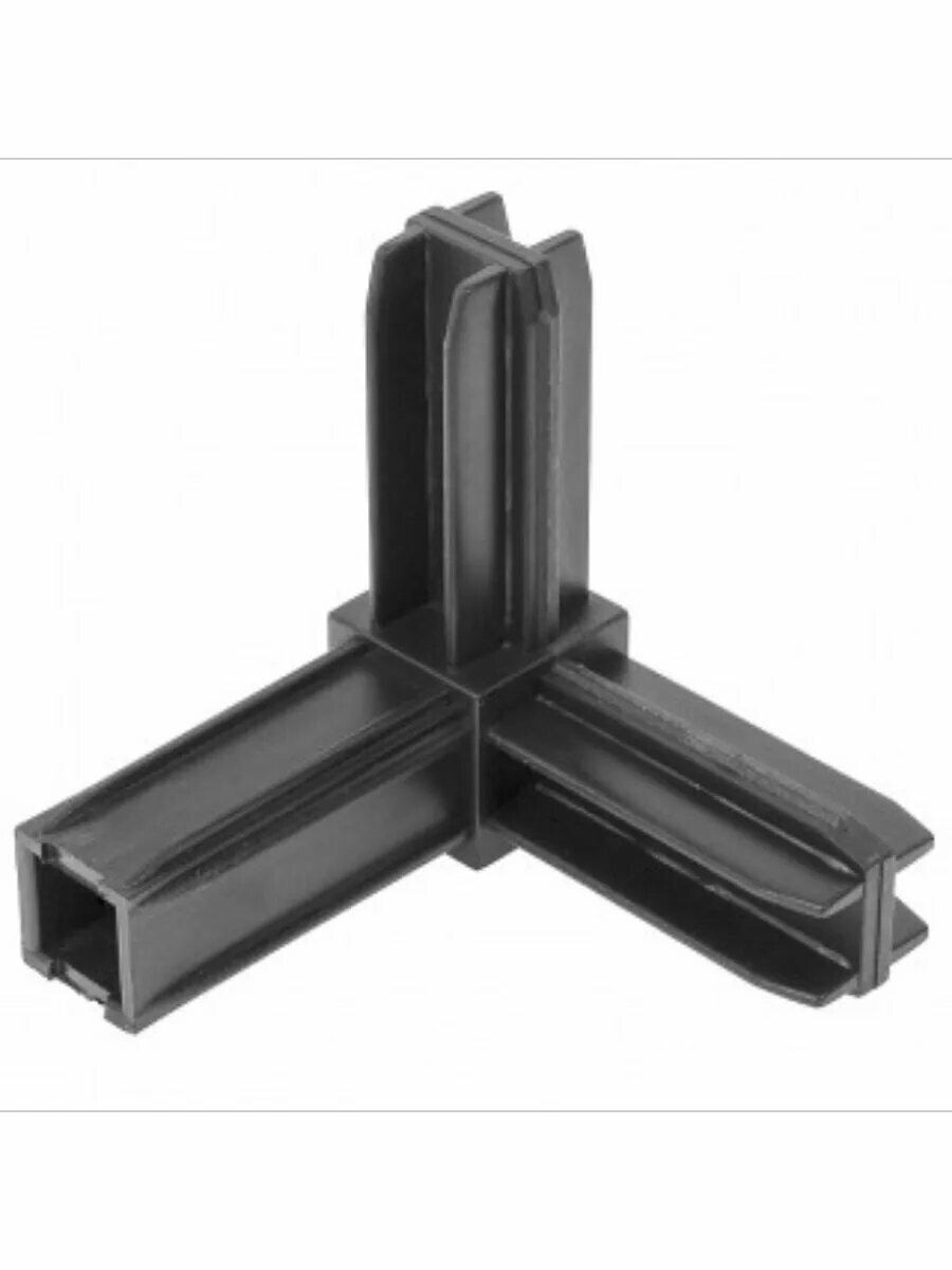 Соединитель профильной трубы из ABS-пластика 20x20 черный, 8 шт./уп. — фото 1