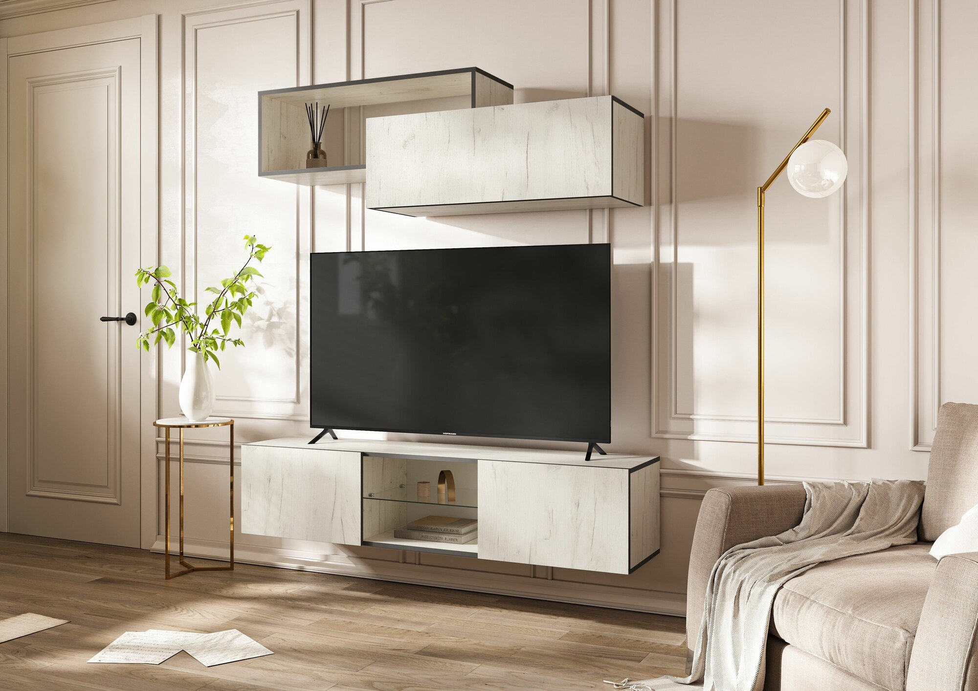 Гостиная Норд Вариант №3 Дуб Крафт Белый