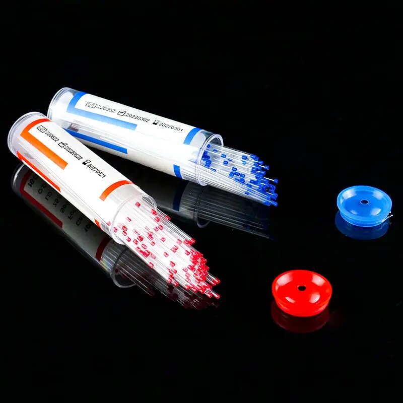 Капиллярные стеклянные трубки NINTH LIFE, голубые, 75 мм Red-blue-200Pcs
