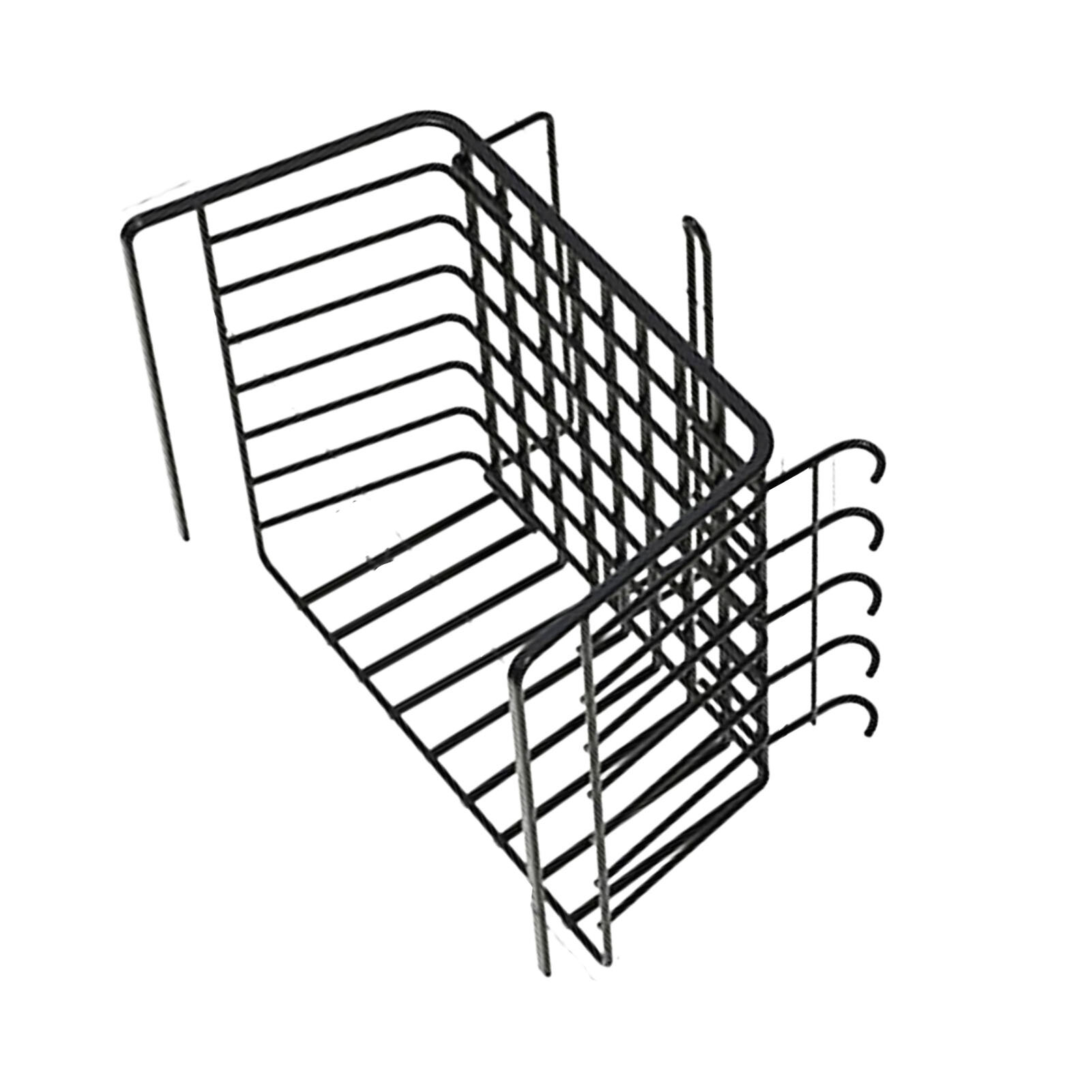 Проволочная корзина под полкой, железная, черная, многофункциональная, экономит место под шкафом, подвесная корзина-органайзер