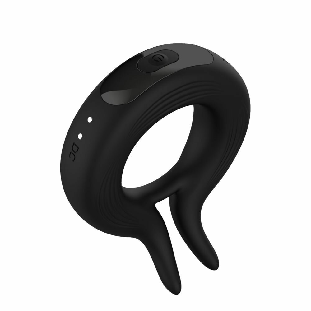 Черное эрекционное кольцо Marry Me Rechargeable Vibrating Cockring, Adrien Lastic, черный