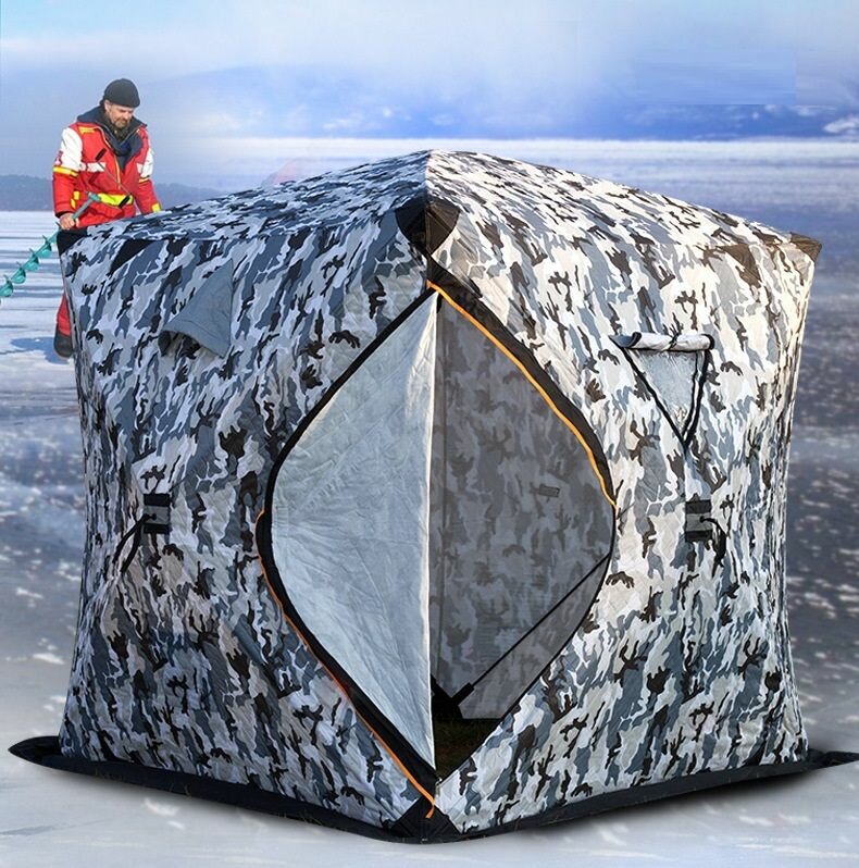 Зимняя палатка для рыбалки 4-6местна, зимняя куб, палатка туристическая, трехслойная
