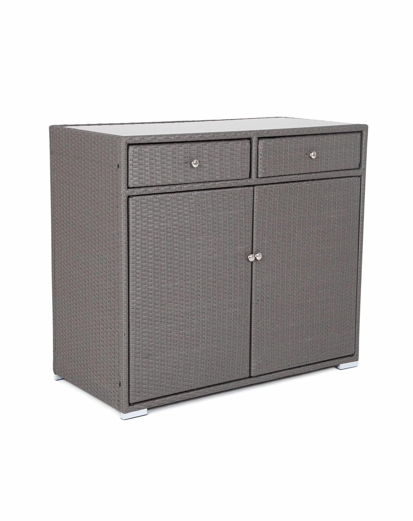 Тумба плетеная из искусственного ротанга 4sis Мальта Графит Размеры: Высота 1020мм Глубина 560мм Ширина 1160мм