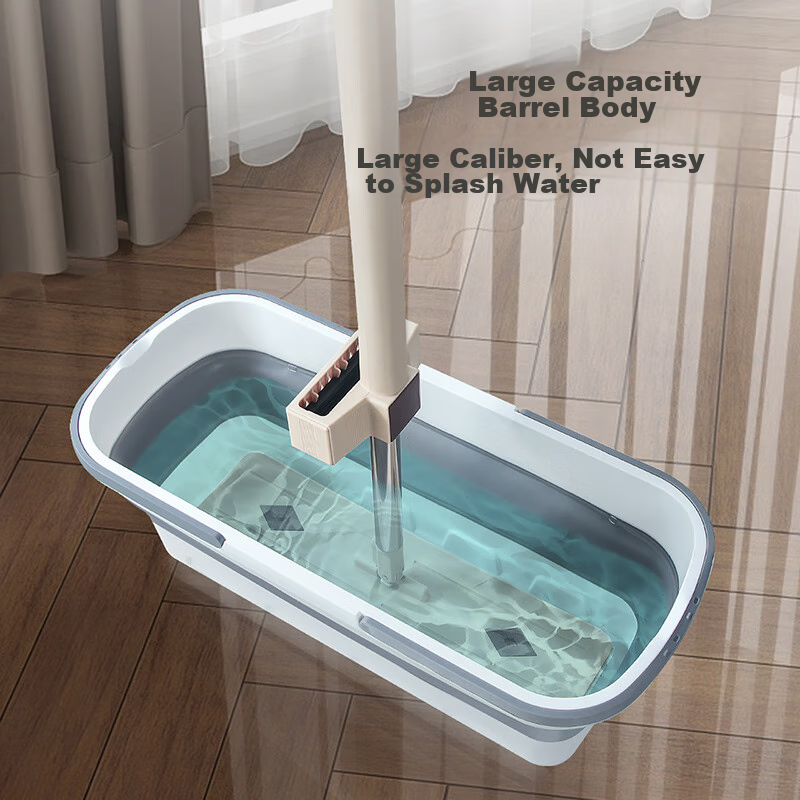 Baijiahaoshi Rectangular Foldable Flat Mop Bucket, Floor Cleaning Water Bucket, Thick Household Large Mop Bucket