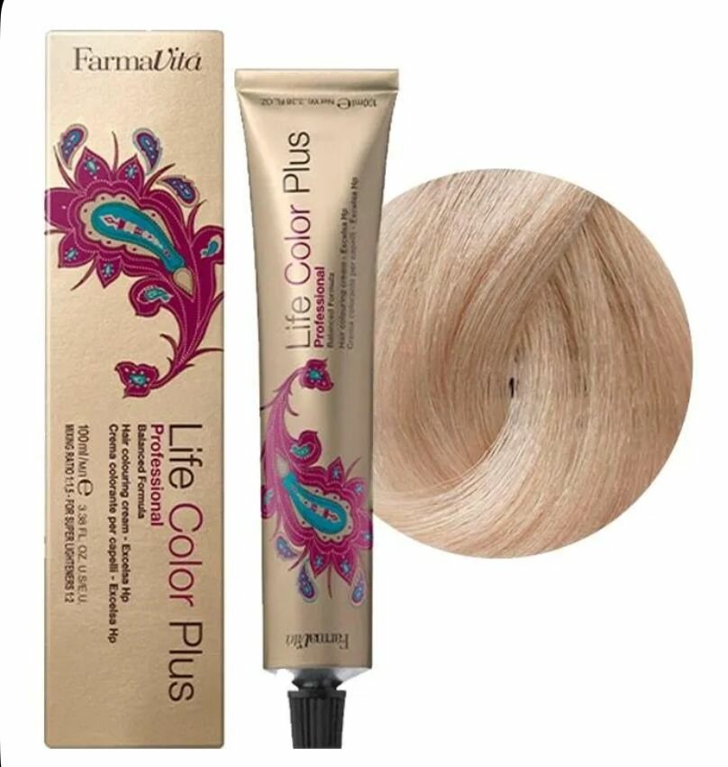 Стойкая крем-краска Farmavita Life Color Plus 12.08 специальный блондин натуральный коричневый 100 мл