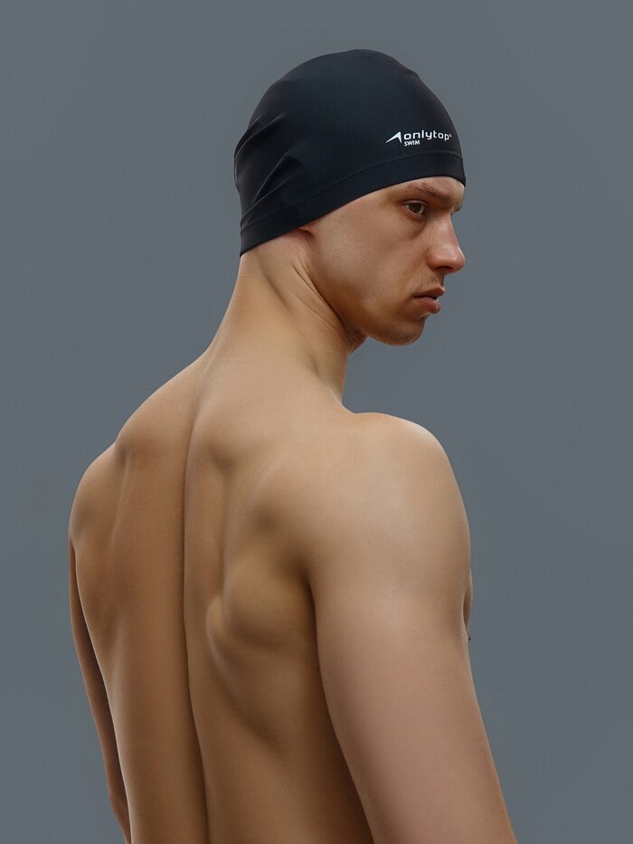 Шапочка для плавания, непромокаемая, цвет черный, для взрослых, обхват 54-60 см 10066085