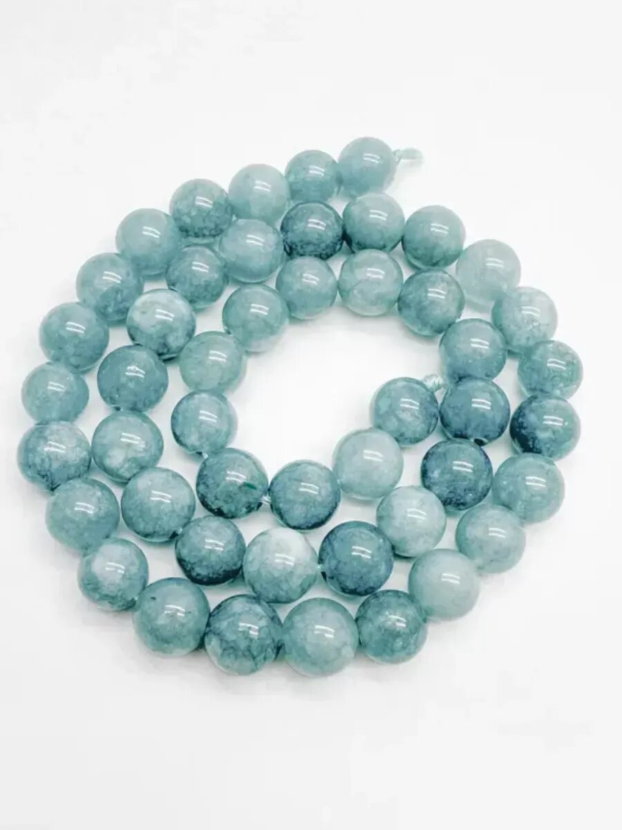 1110 Агат камень для поделок творчества серо-голубой 8мм 1шт