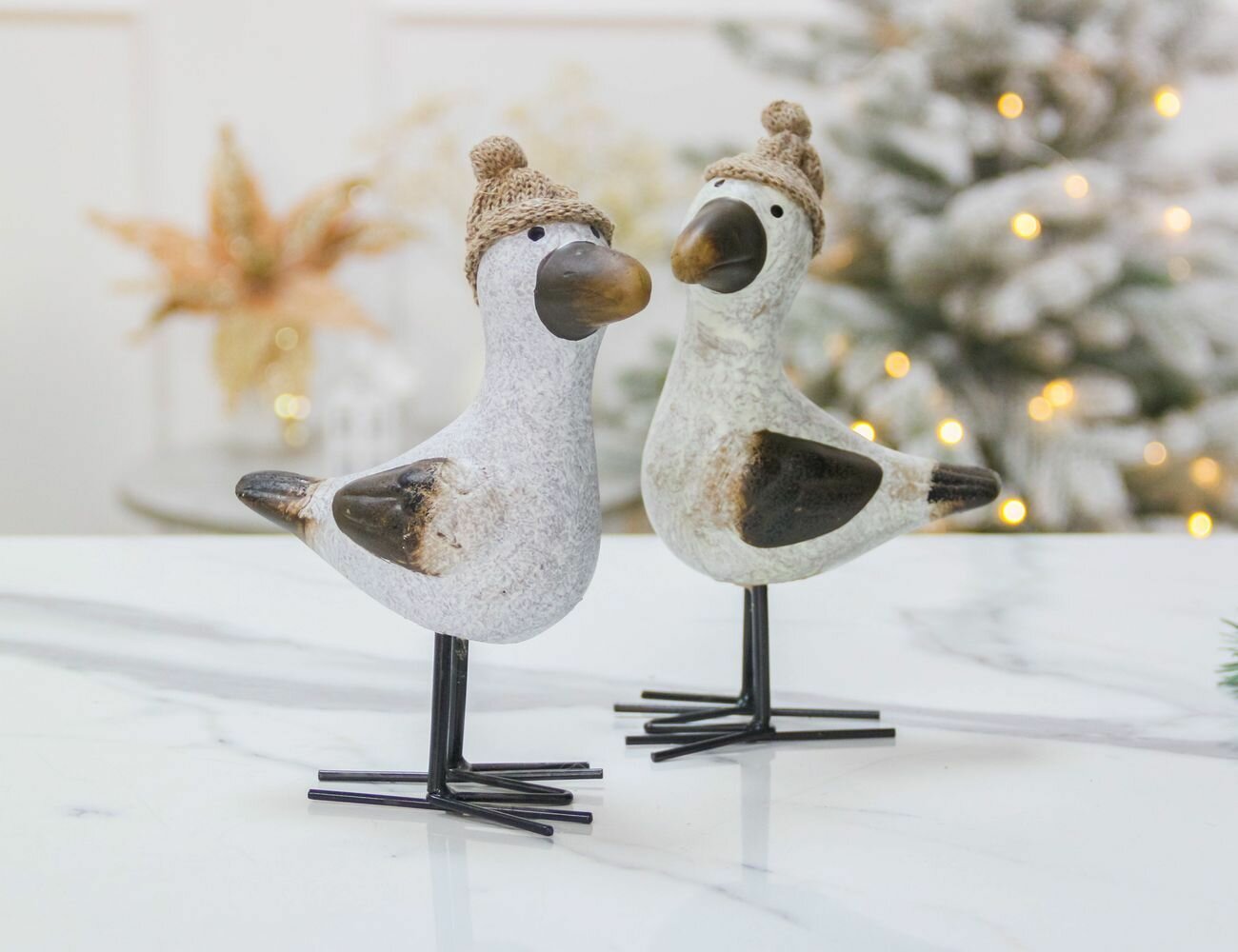 Набор декоративных фигур птицы дерк И ДЕН, металл, керамика, 18 см, 2 шт, Boltze 2009741-набор