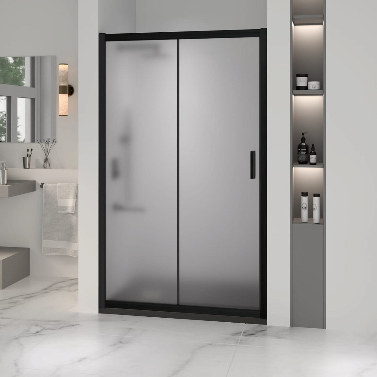 Душевая дверь RGW Passage PA-016 B 140 350801614-24 стекло матовое/профиль черный