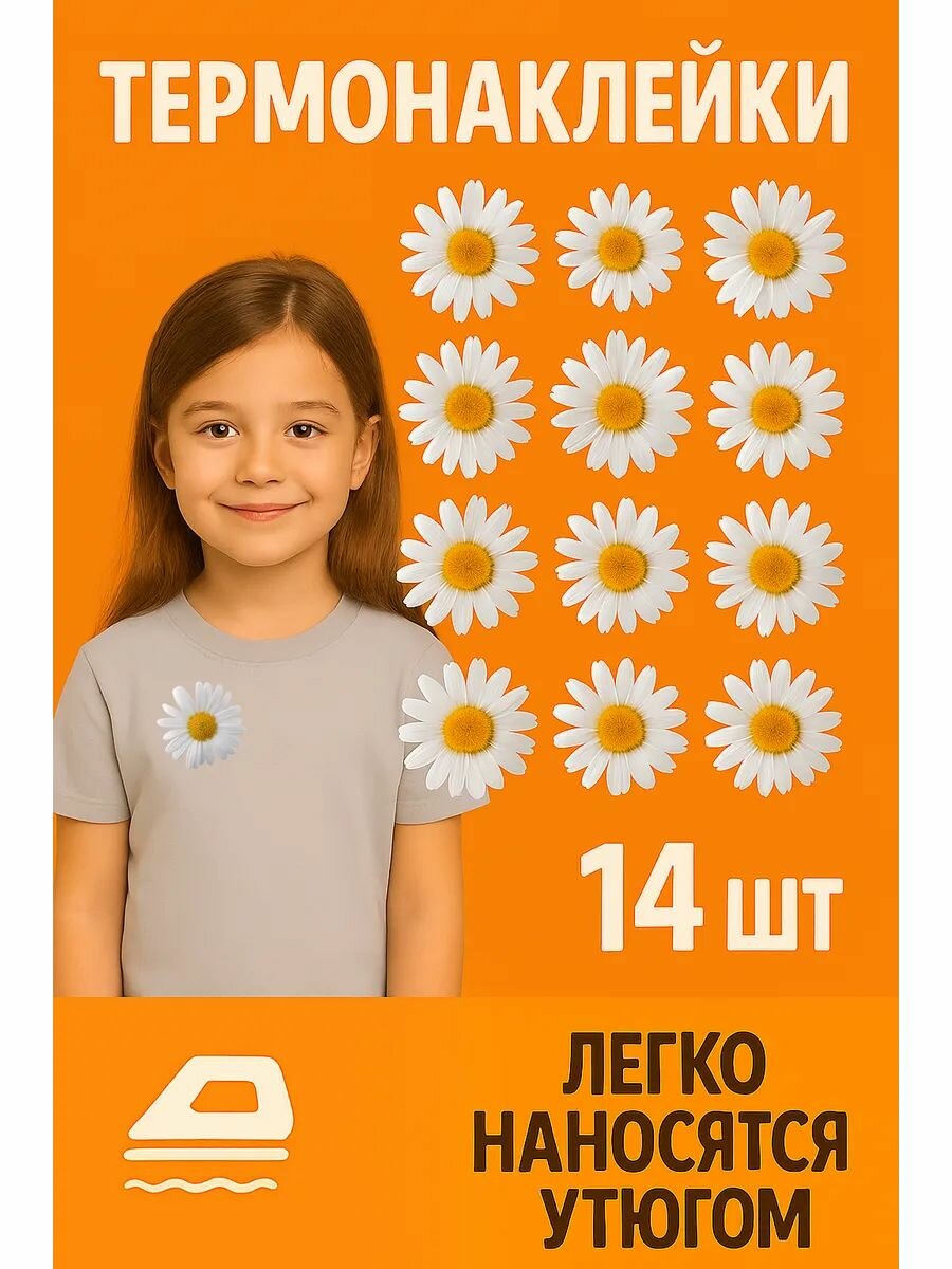 Термонаклейка на одежду Ромашки