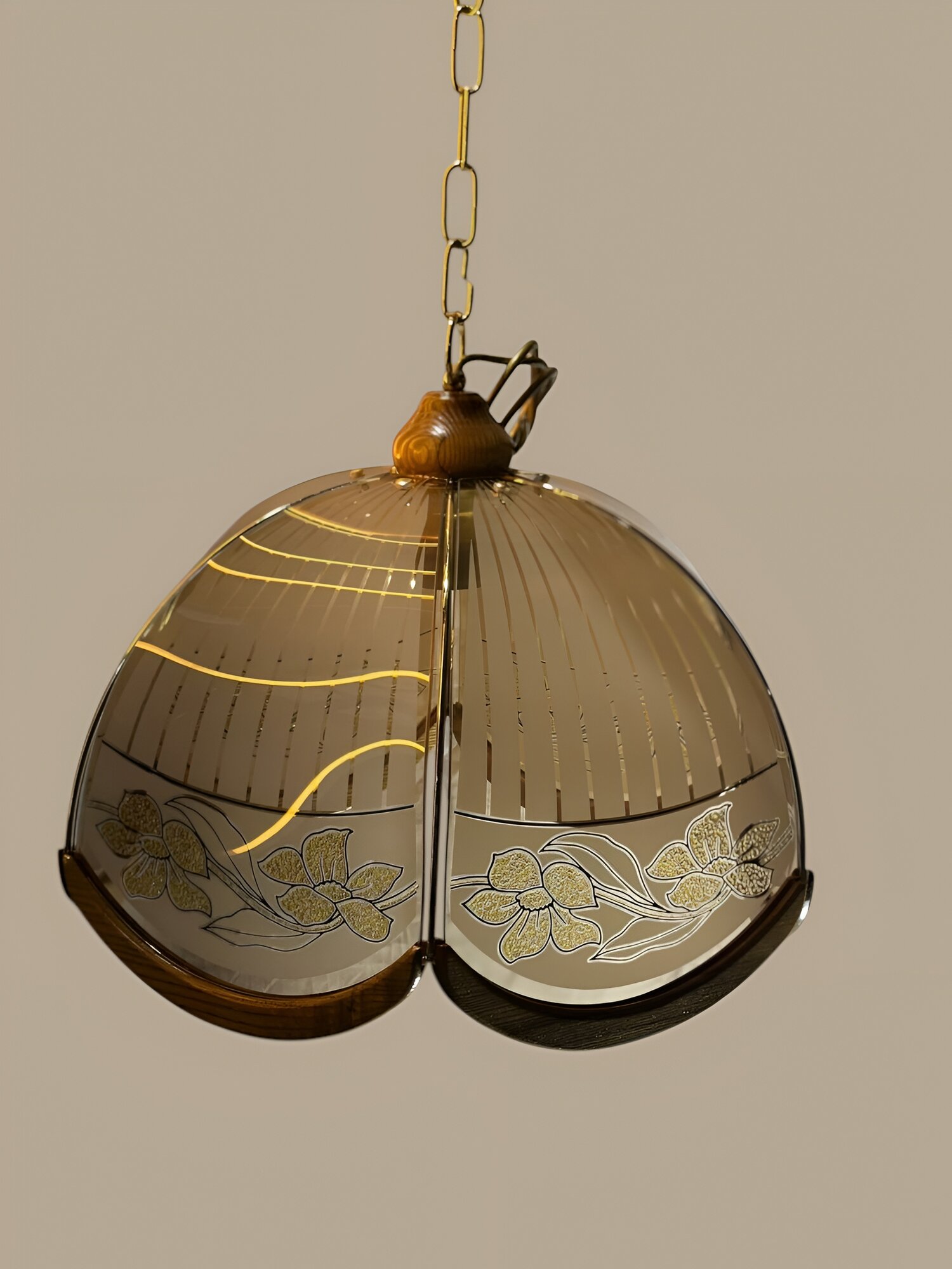 Люстра винтаж СССР золотая цветы