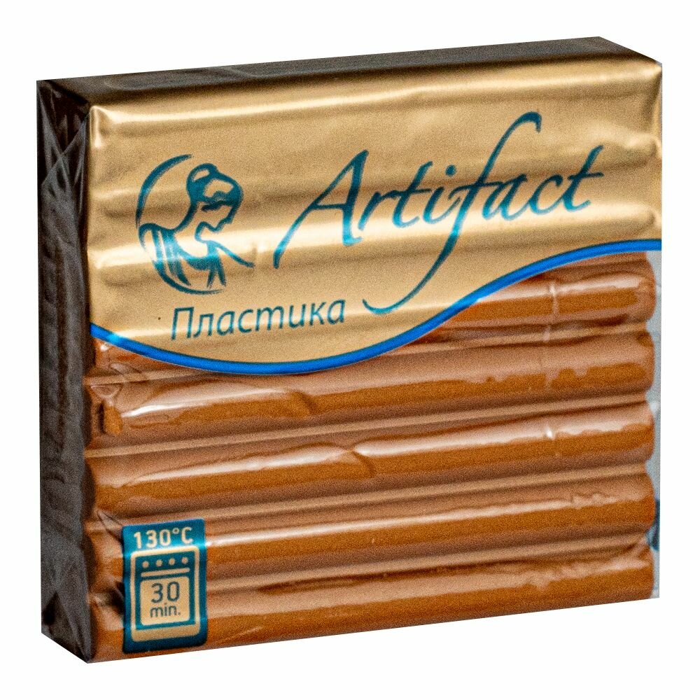 Полимерная глина для лепки, пластика запекаемая Артефакт, пластилин отверждаемый Artifact, брус 56 гр, 647 Золото