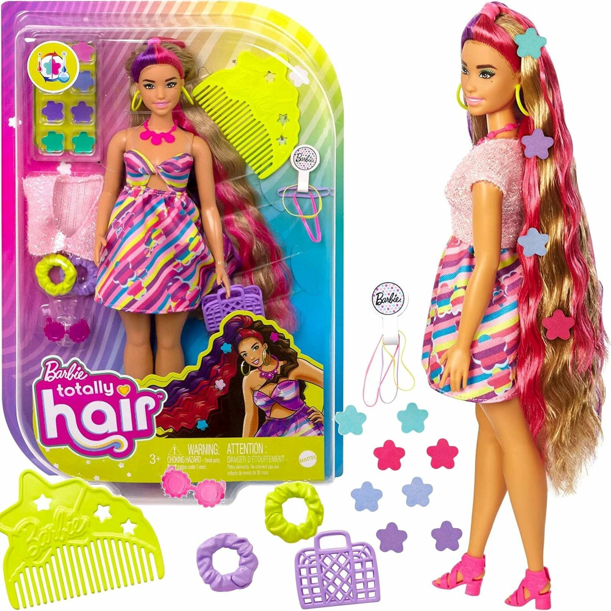 Кукла Mattel Barbie Totally Hair - Кукла с распущенными волосами и аксессуарами для причесок - Барби HCM89