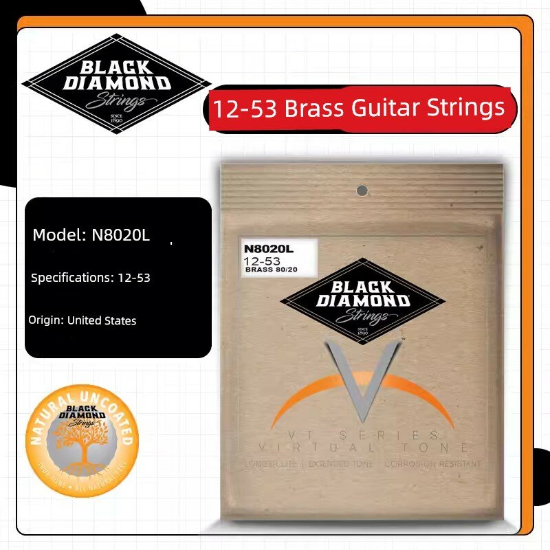 Black Diamond N8020L Медные струны для гитары, комплект из 6 шт, 12-53 калибр