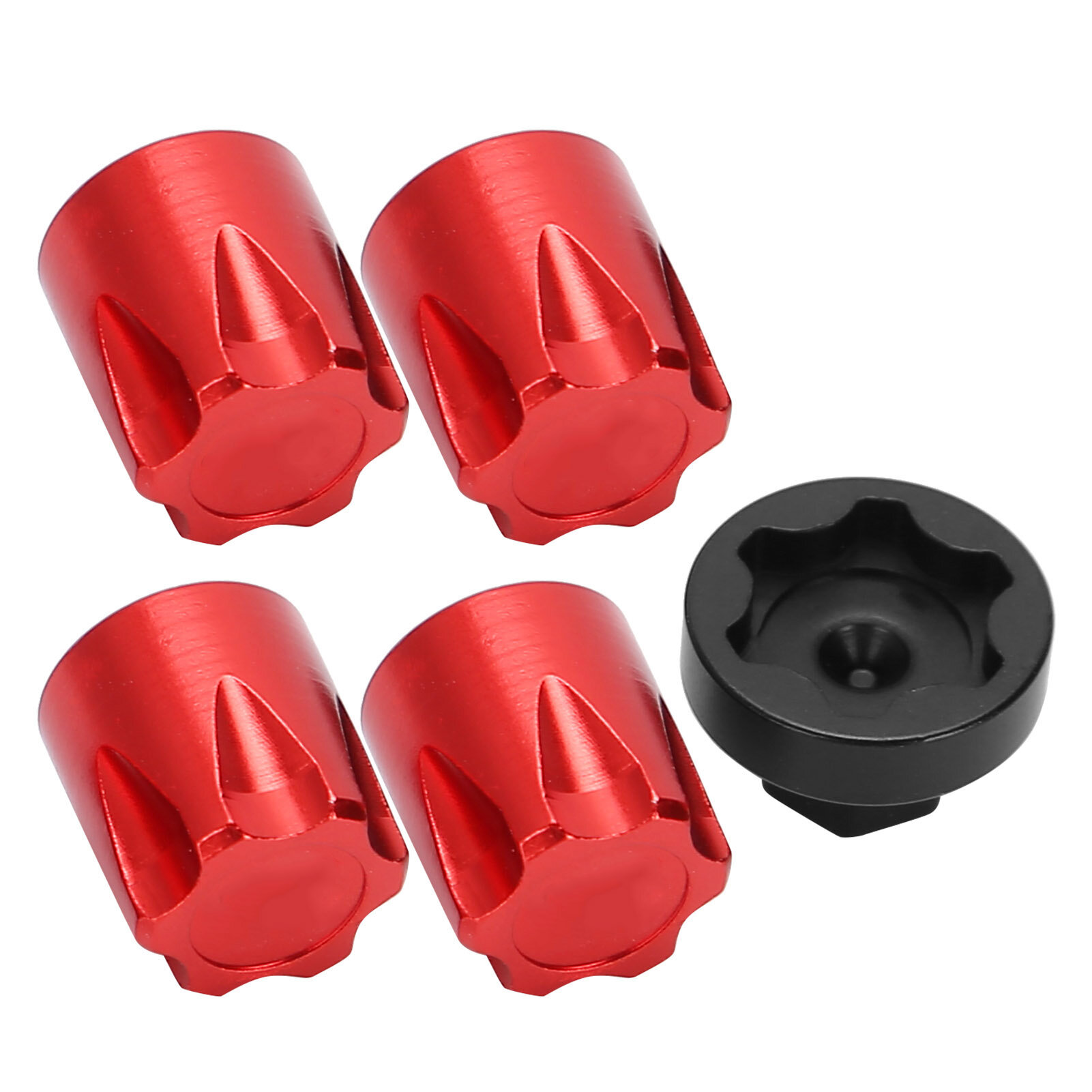 4 шт. Центральные колпачки для колесных дисков радиоуправляемых автомобилей, гайки M4, подходят для Traxxas TRX4/SCX10 90046 D90 1/10 1/8 RC Car, красный