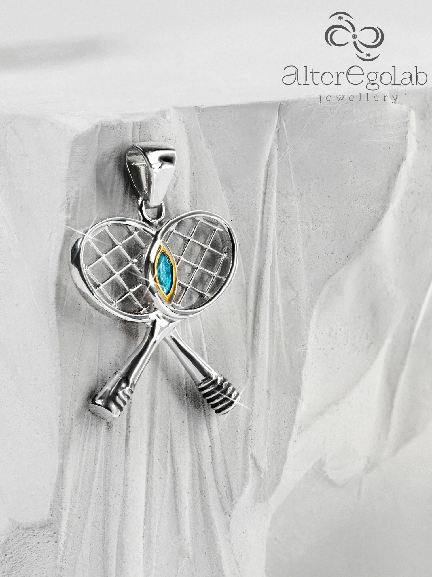 Комплект подвесок AlterEgolab, серебро, 925 проба, родирование, фианит