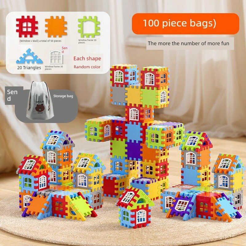 Детские строительные блоки, развивающие игрушки для девочек и мальчиков от 3 до 6 лет, большой пазл из блоков, подарок