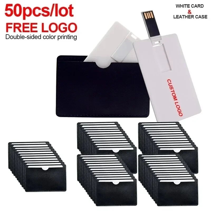 USB-флешка fivestarsbuy 4-64 ГБ 128MBX50PCS, Card with Leather
