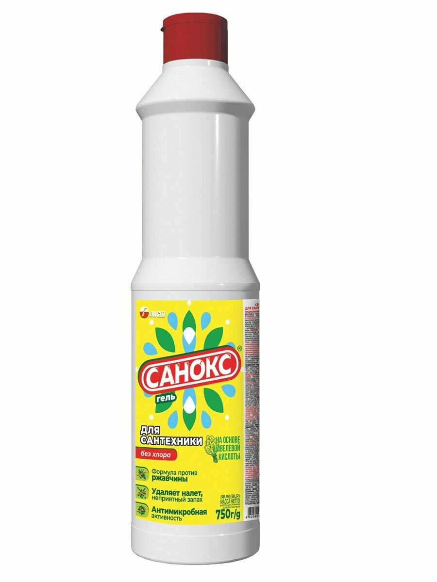 Чистящее средство Санокс-Гель, для сантехники, без хлора, 750 г