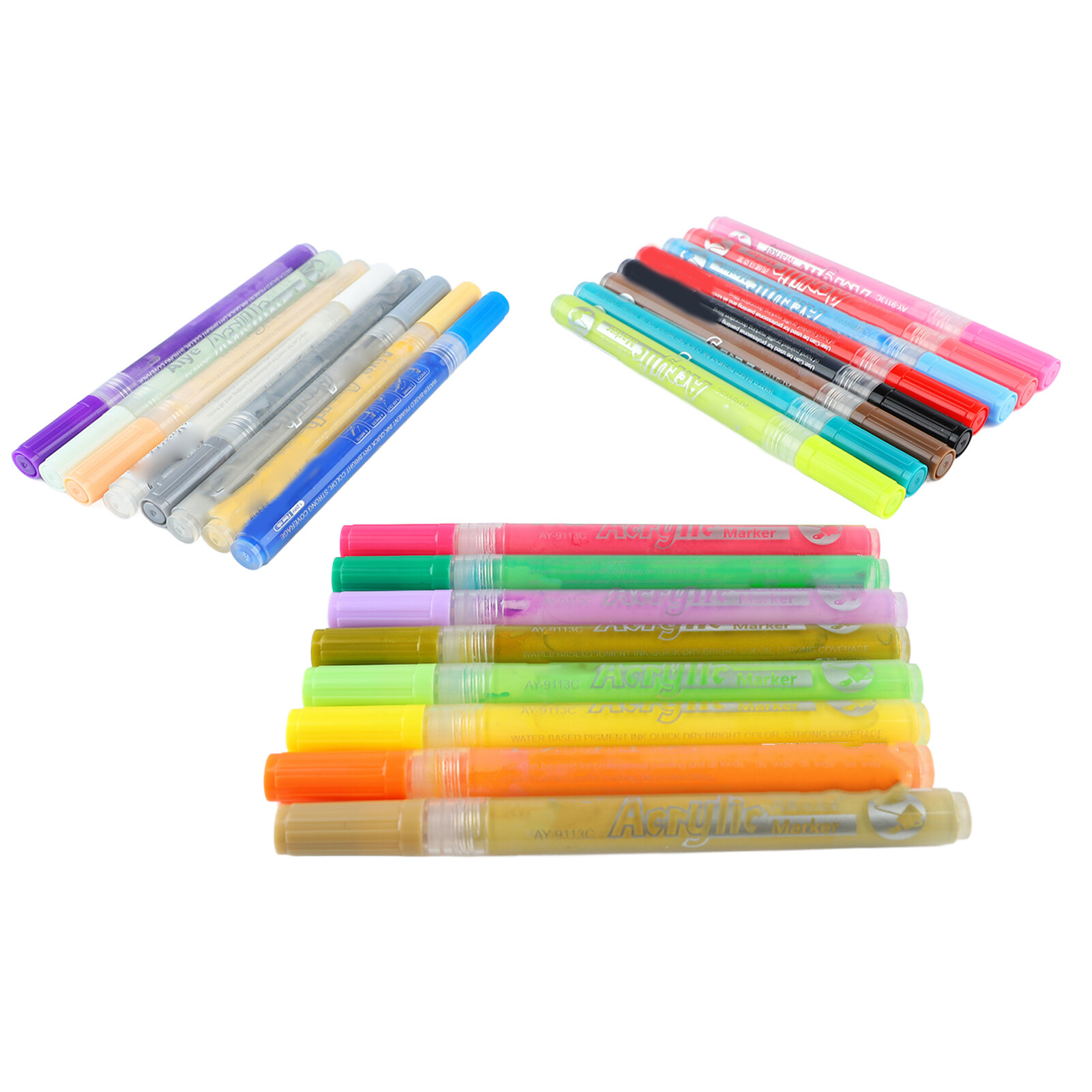 24 шт, акриловые маркеры с наконечником от 1 до 2 мм, яркие водостойкие, быстросохнущие маркеры для граффити для детей, студентов, школьников