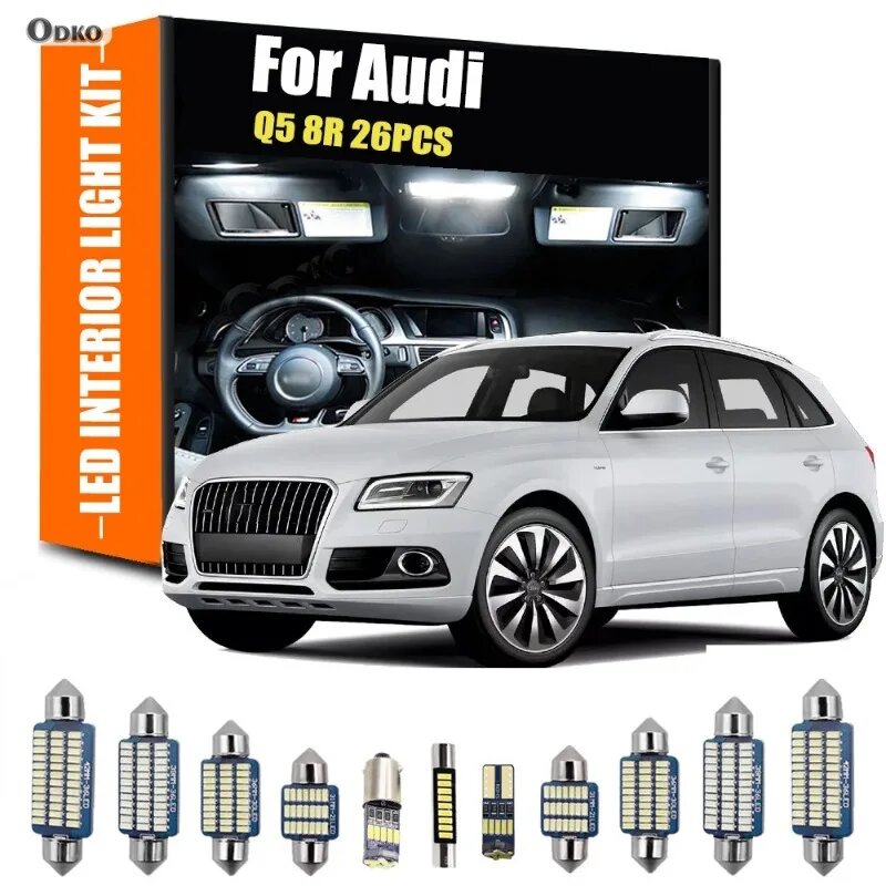 Светодиодный комплект внутреннего освещения White 26PCS для Audi Q5 8R