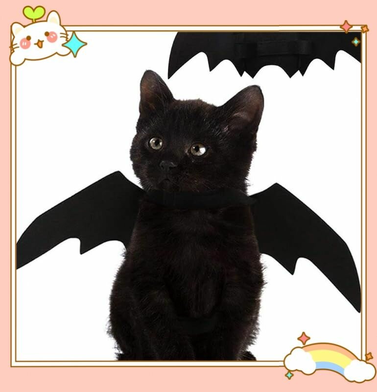 Крылья летучей мыши для кошек на Хэллоуин, ошейник для щенков, аксессуары для маскировки милых щенков и кошек