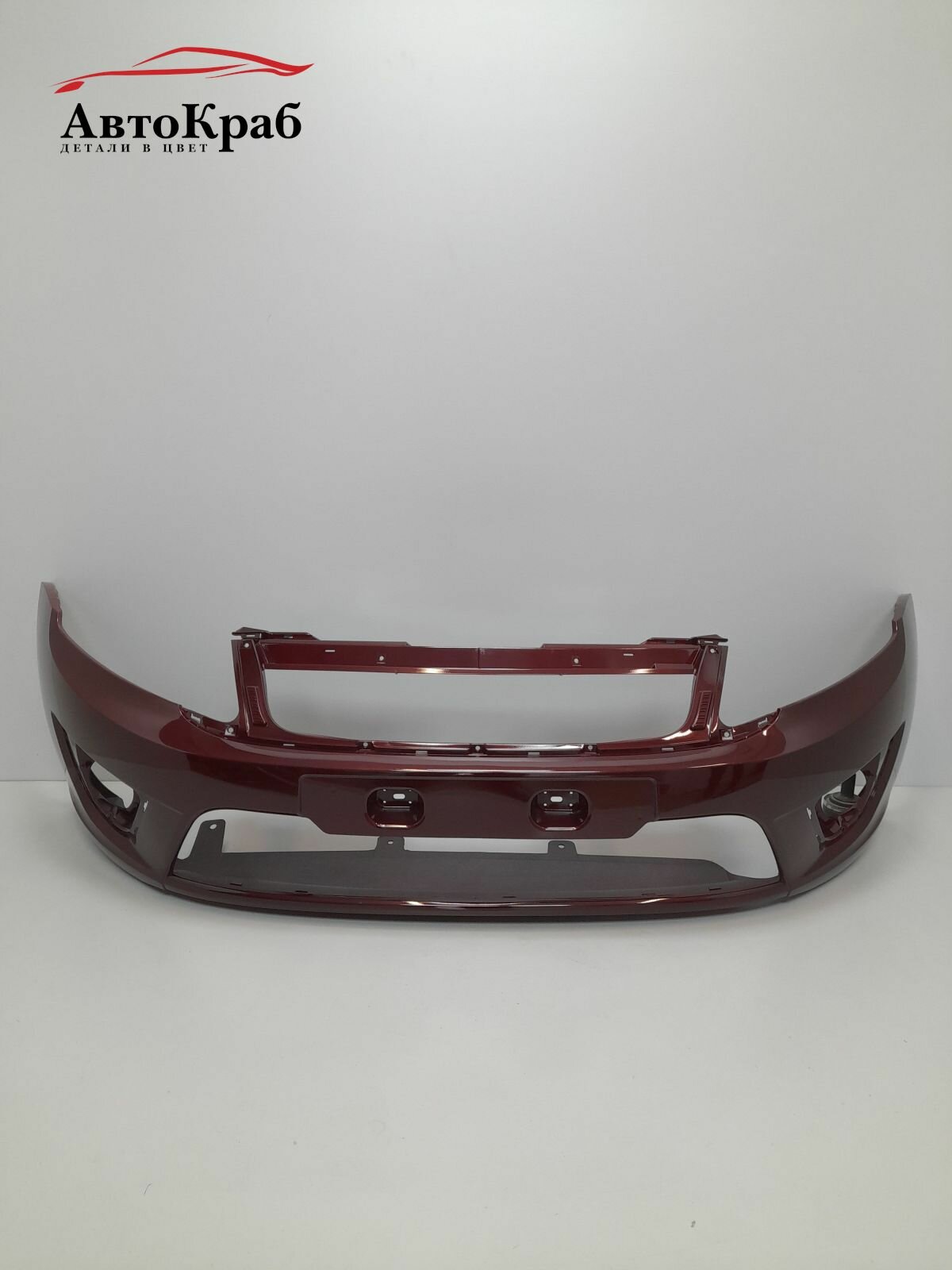 Бампер передний в цвет для Лада Гранта рестайлинг 2013 - 2018 г. 192 - портвейн