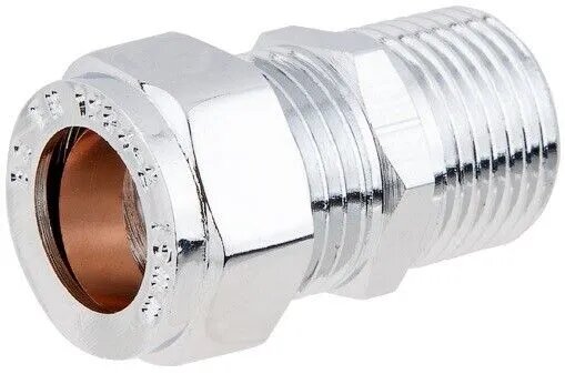 Ниппель 15х1/2" нар. для медных труб хром AV Engineering (Муфта с наружной резьбой) (AVE195001)