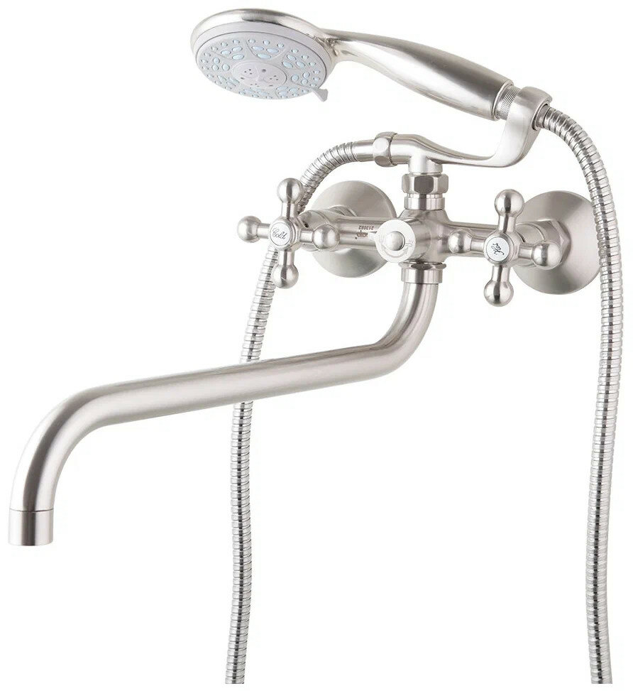 Смеситель для ванны Frap H19-5 F2619-5, латунный, поворотный излив, сатиновое покрытие