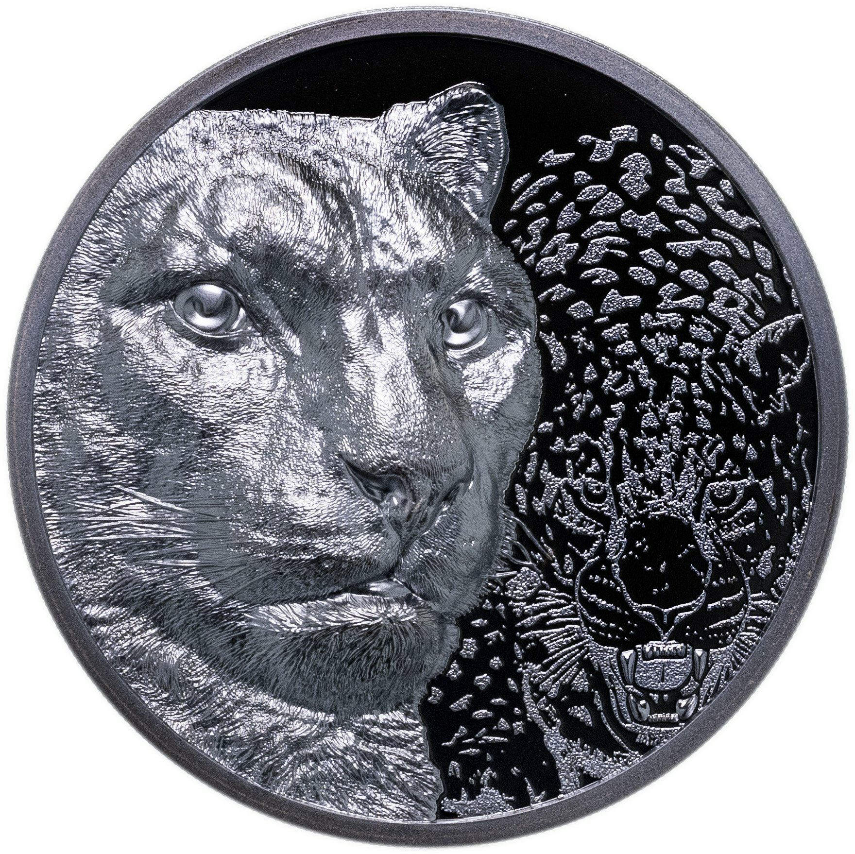 Монголия 1000 тугриков 2024 "Мистический Снежный леопард барс", в футляре с сертификатом, Серебро 999, в сохранности Proof