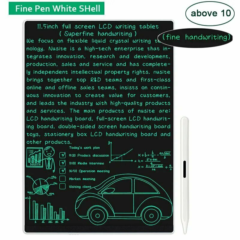 Электронный планшет для рисования ABC 11,5 дюймов Белый, Fine pen White