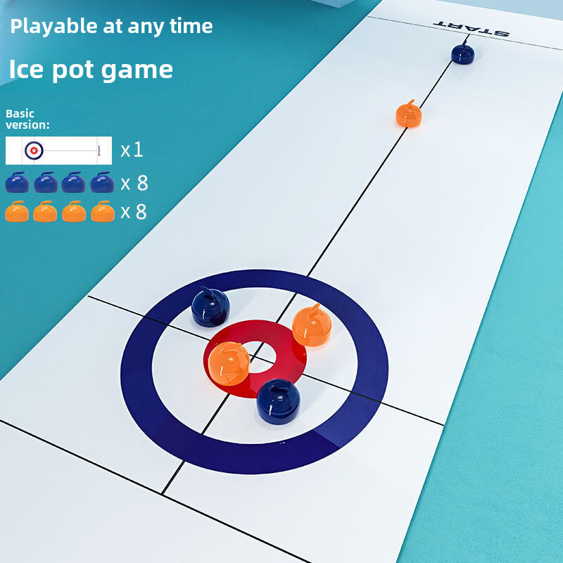 Детские образовательные досуговые игры настольный кёрлинг хоккей на льду игрушки для мальчиков и девочек родительско-детские двойные игры интерактивные кросс-бордерные (кёрлинг 16 базовый полотно 1 изысканный цветной ящик 410G)