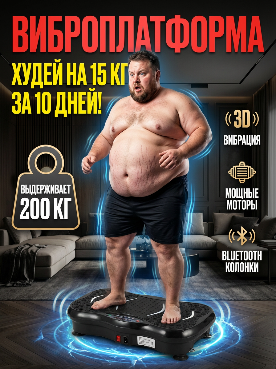 Виброплатформа для похудения, С блютуз, регулировка амплитуды, до 200кг, 49программ