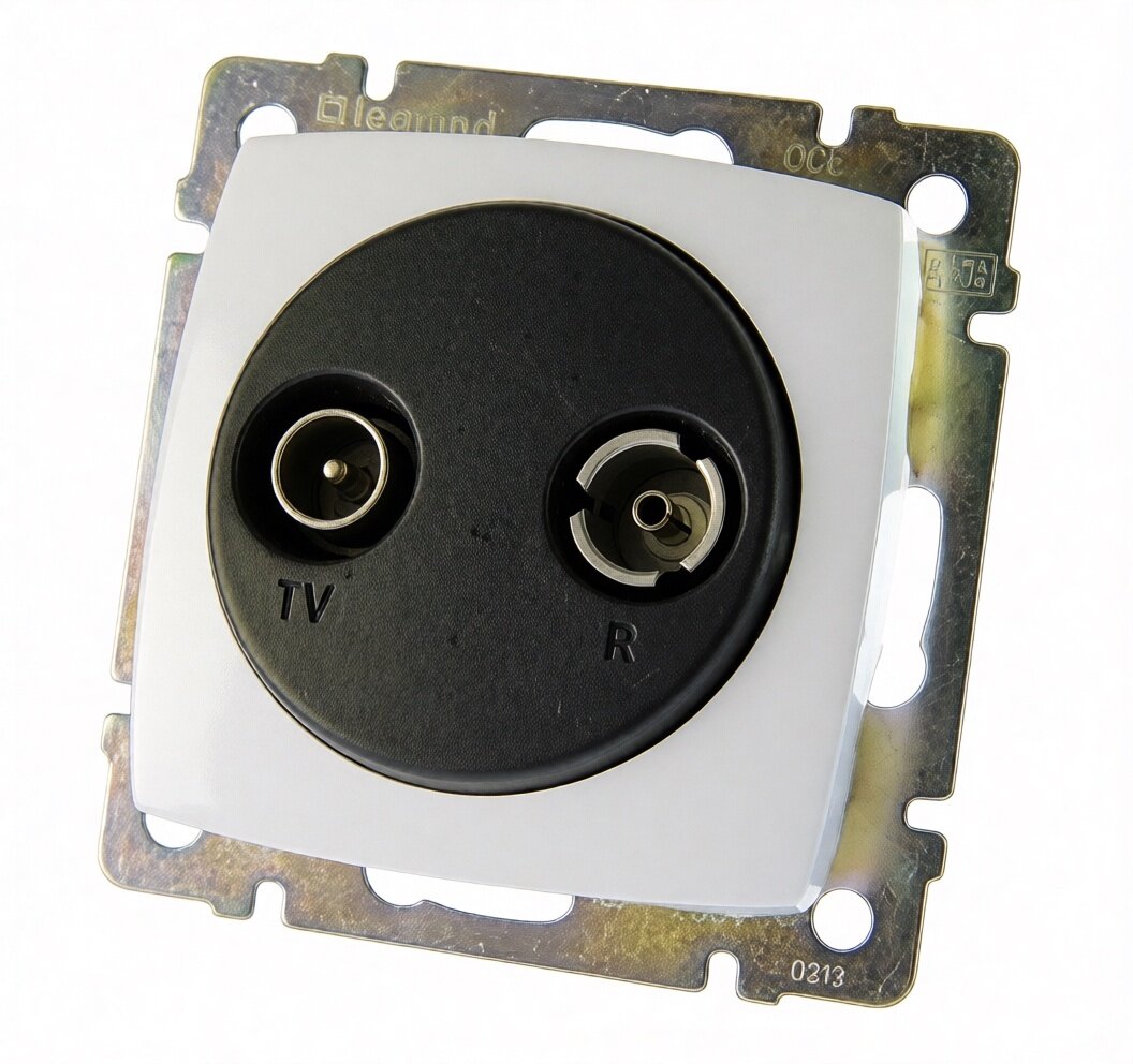 Розетка Legrand Suno 774032, встраиваемая, IP20, 862 МГц, черно-серая