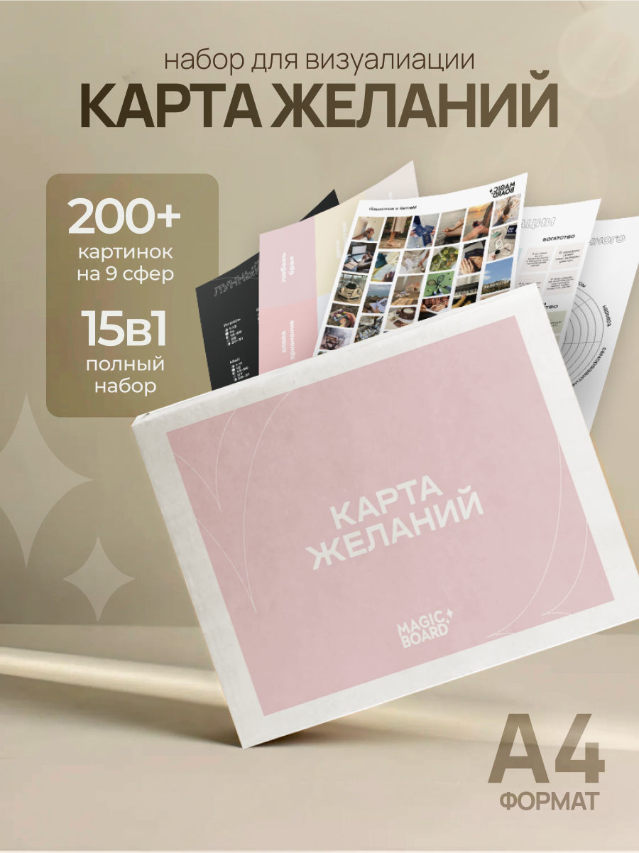 Карта Желаний женская на 2026-2027 год, полный набор с картинками