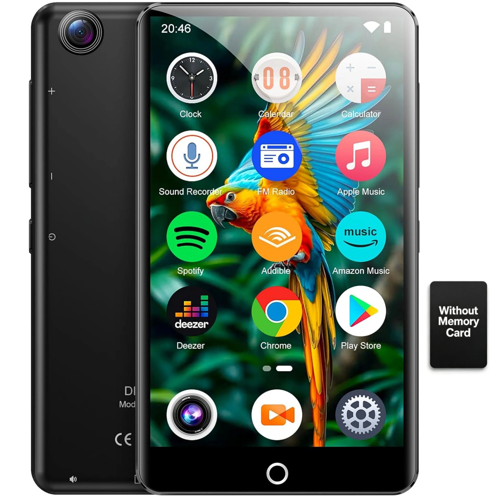 MP3-плеер 80 ГБ (16 ГБ + 64 ГБ) с Bluetooth и Wi-Fi, MP3-плеер с задней камерой, MP3-плеер Android Mp4 с спойфиком, звуковой,