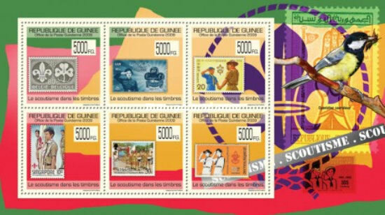 Почтовые марки Гвинея 2009г. "Скауты на марках" Скауты MNH