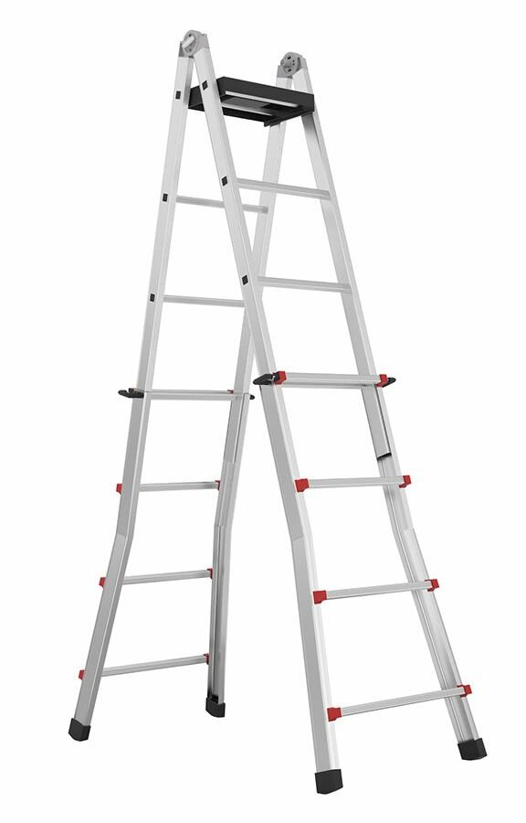 Телескопическая Алюминиевая Лестница Svelt Scalissima 8+8, Длина 2.50-4.10 М, Нагрузка 150 Кг.