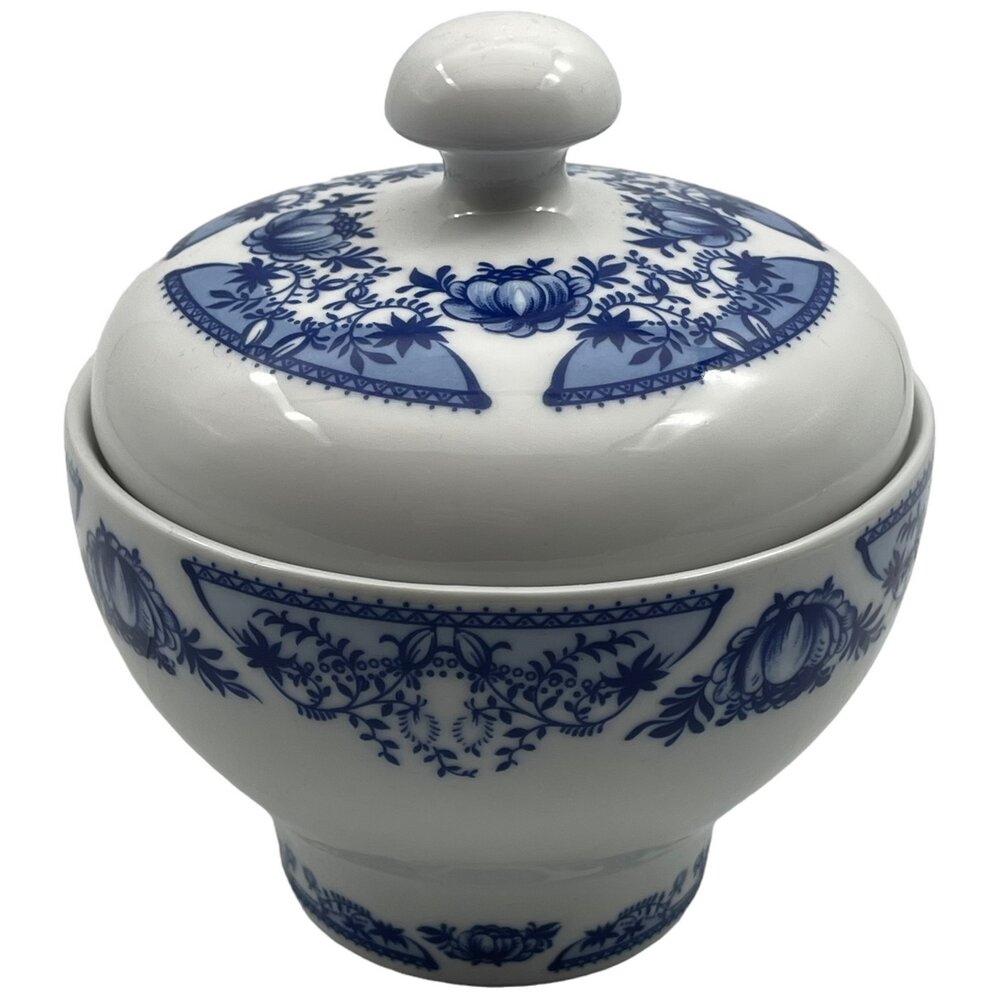 Сахарница "Синий букет" (джемница), фарфор, 1970-1980 гг, Kahla, ГДР