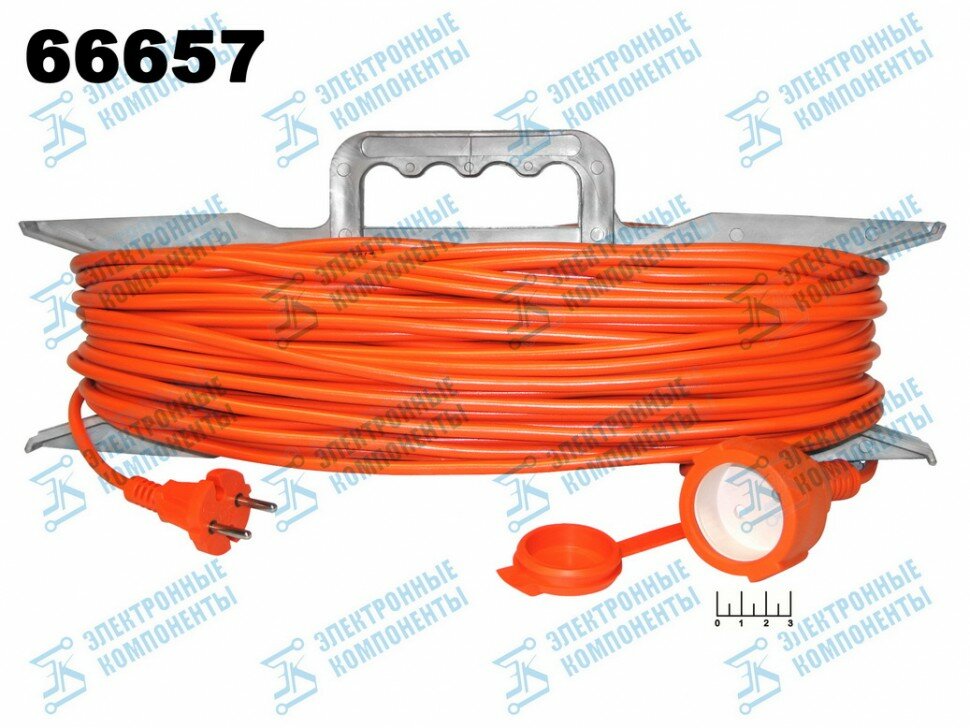 Удлинитель электрический 1/50м на рамке Universal УШ-6 (ПВС 2*0.75) (max-6A)