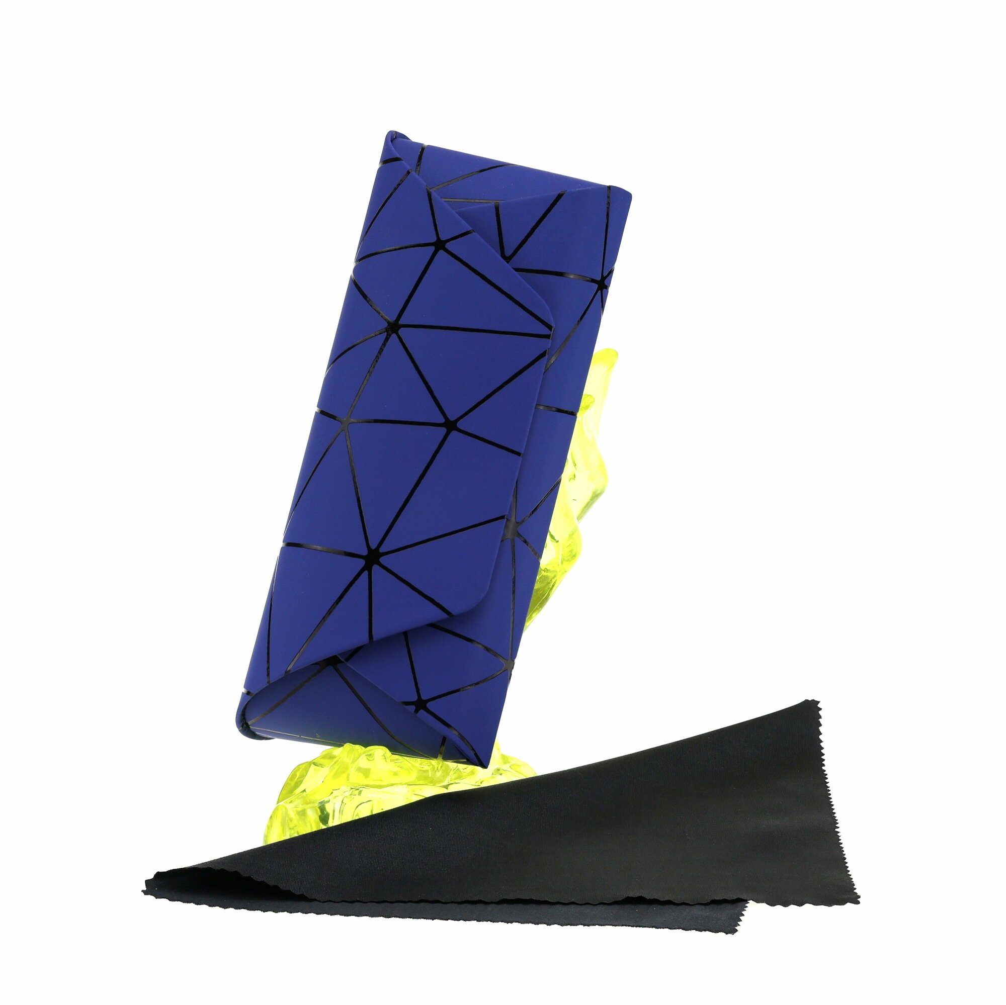 Большой синий футляр для очков паук на магните