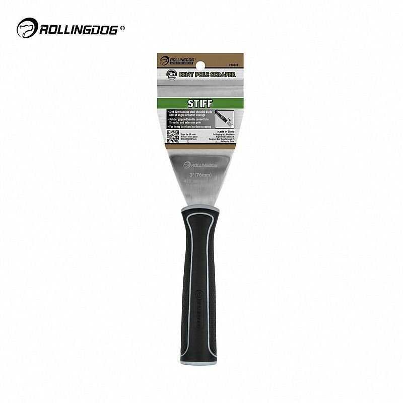 Шпатель изогнутый Rollingdog 3" (75мм), с резбой на конце серия Elite, арт.50448
