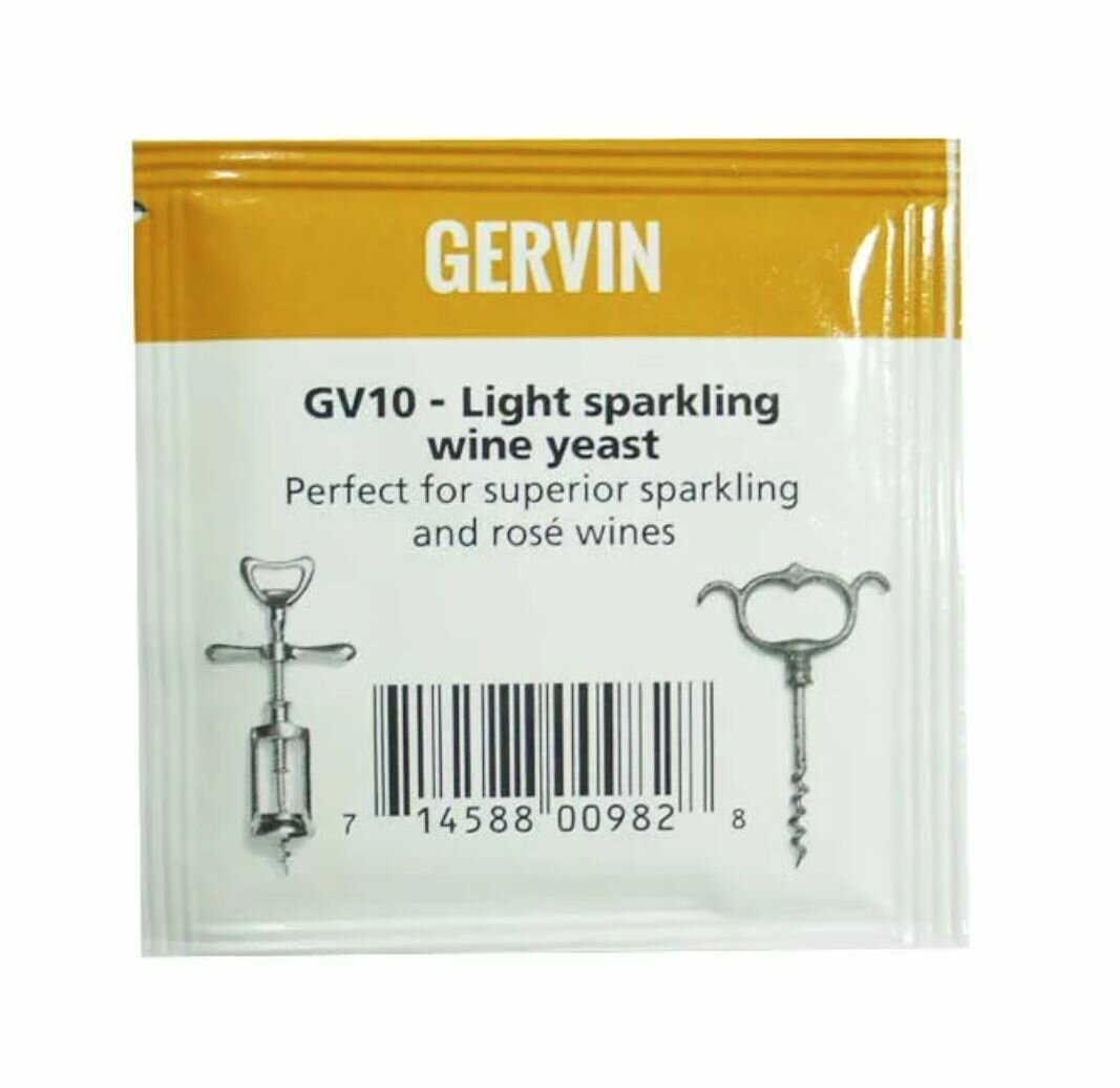 Дрожжи винные Gervin GV10 - Light sparkling yeast, 1 упаковка