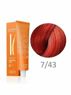 Londa Professional деми-перманентная крем-краска Ammonia-free, 7/43 блонд медно-золотистый, 60 мл