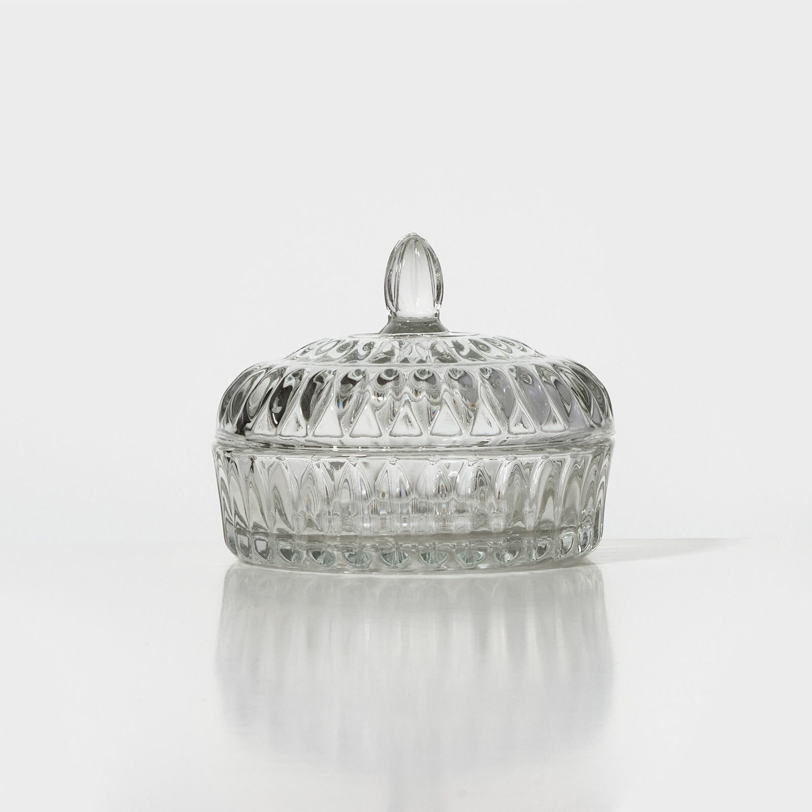 Стеклянная шкатулка для косметики и мелочей 13 см