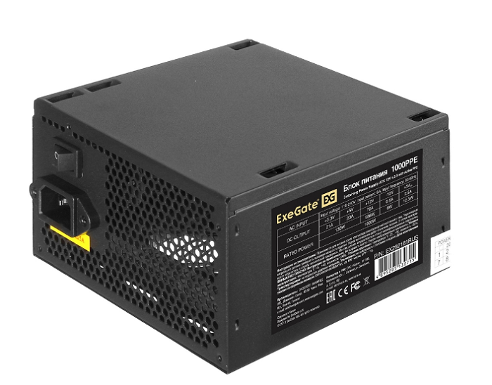 Блок питания ExeGate 1000PPE, 1000 Вт, черный