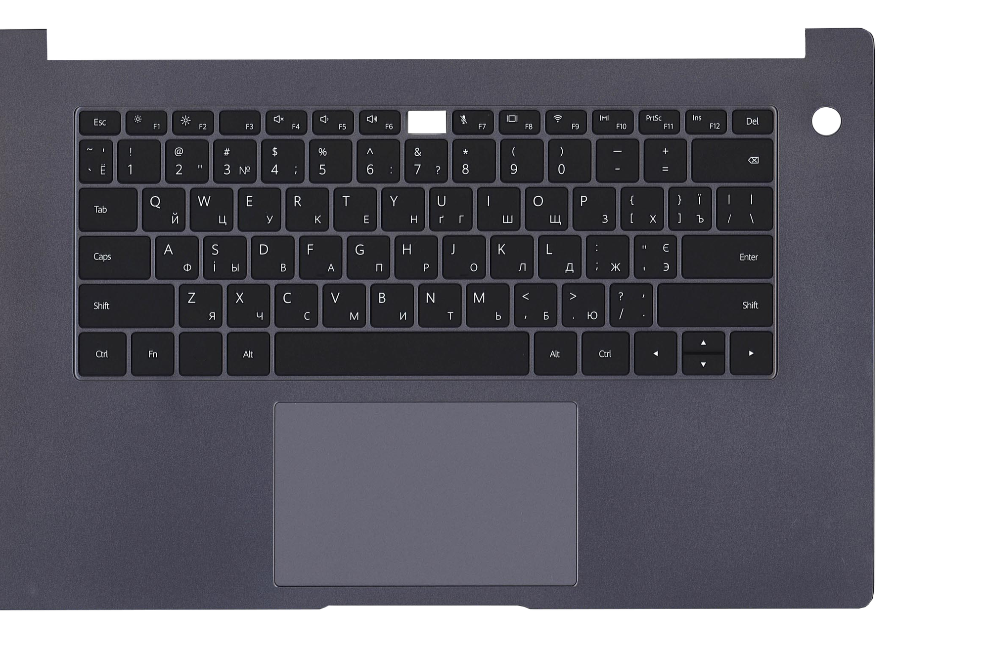 Клавиатура (топ-панель) для ноутбука Huawei MateBook D 15 BohrD-WDH9D черная с серым топкейсом