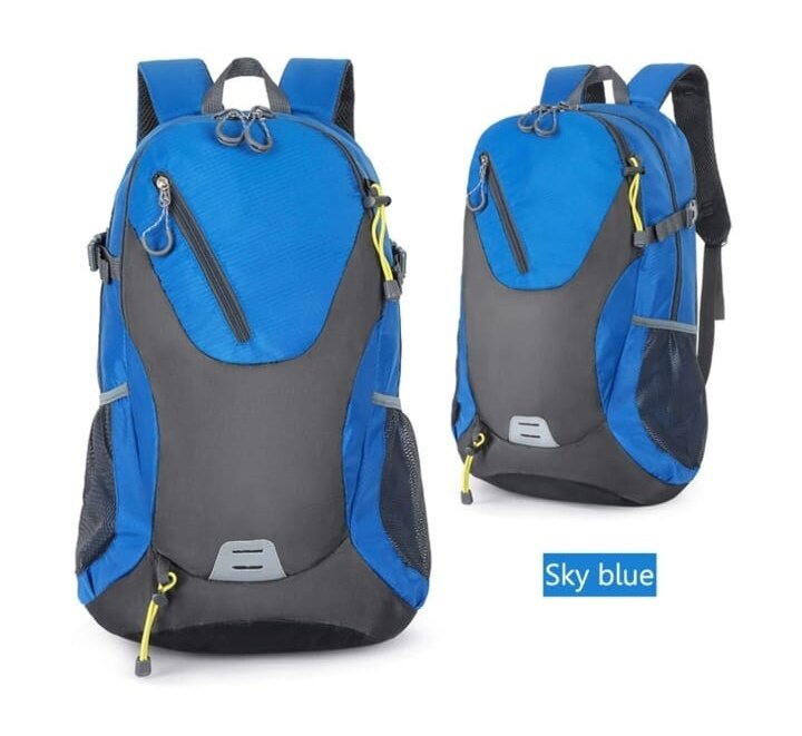 Туристический треккинговый повседневный рюкзак 35-40 литров из влагозащитной ткани цвет голубой