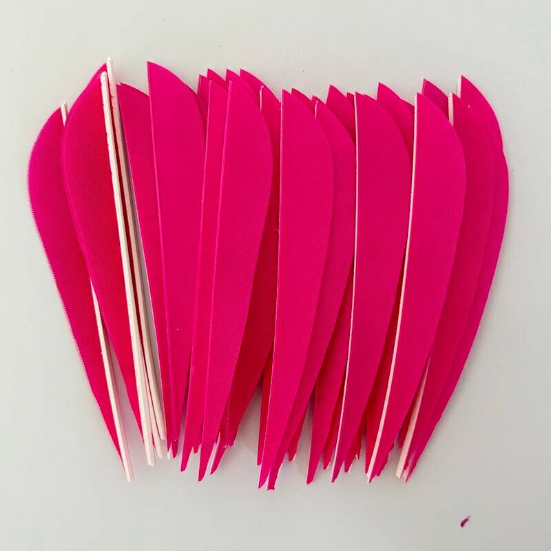 Перья для стрел 4 дюйма из перьев индейки, правое крыло Розовый, Pink